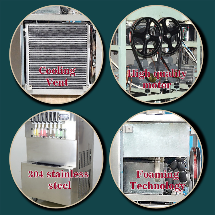 Commercial Floor 7 Flavors Soft Serve Ice Cream Machine/Home Ice Cream ...