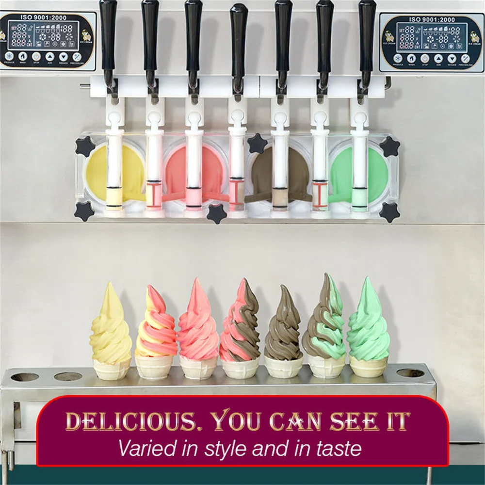 Mini 7 in 1 Ice Cream Machine 110 V 60 Hz Ice Cream Machine 7 Flavors ...