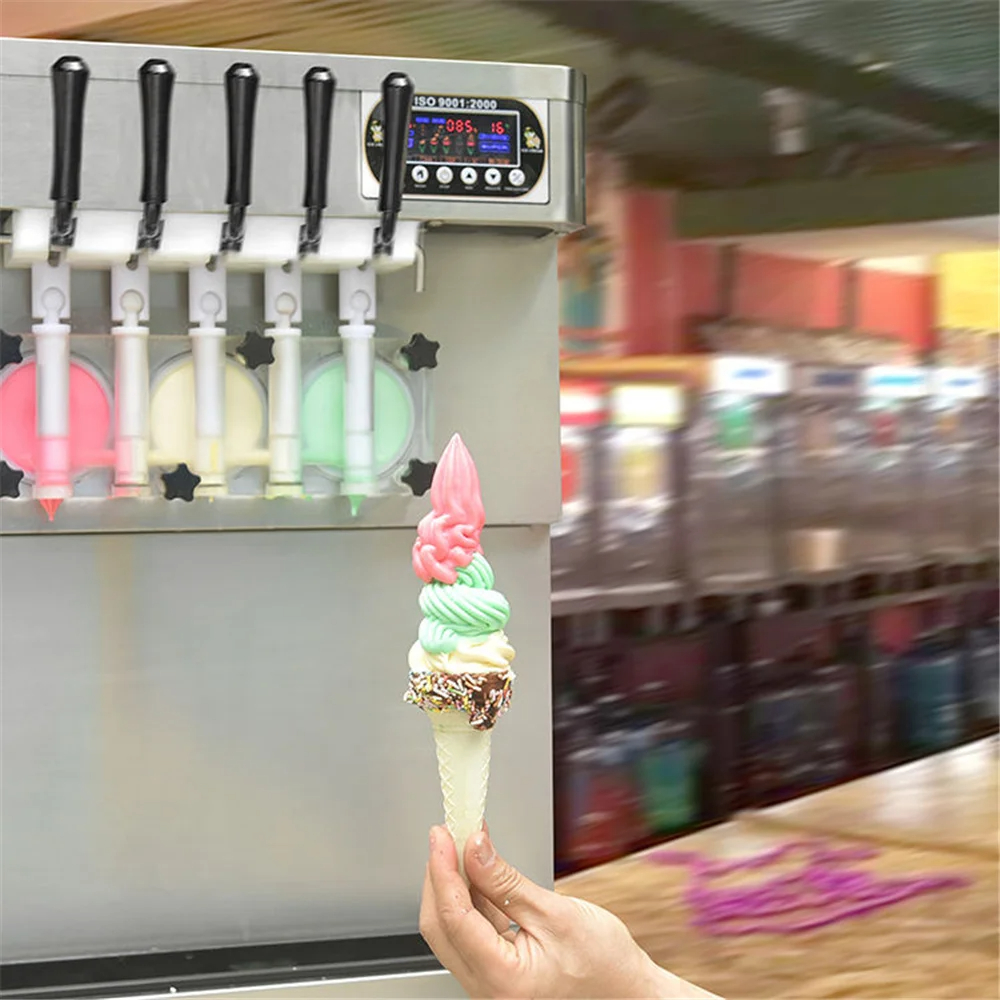 Our Best Sale Ice Cream Machine 5 Flavors Commercial Soft Ice Cream ...