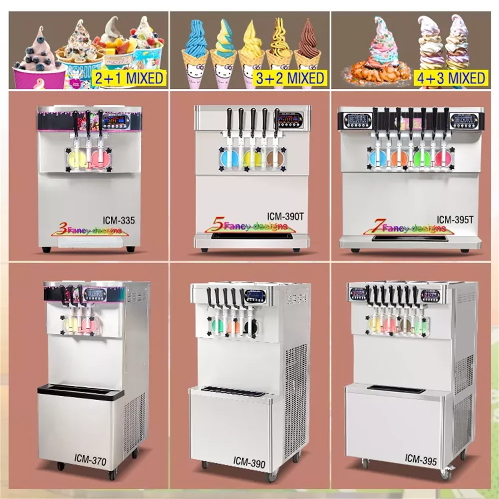 3 Flavor Ice Cream Machine Manufacturers Table Top Commercial Ice Cream ...