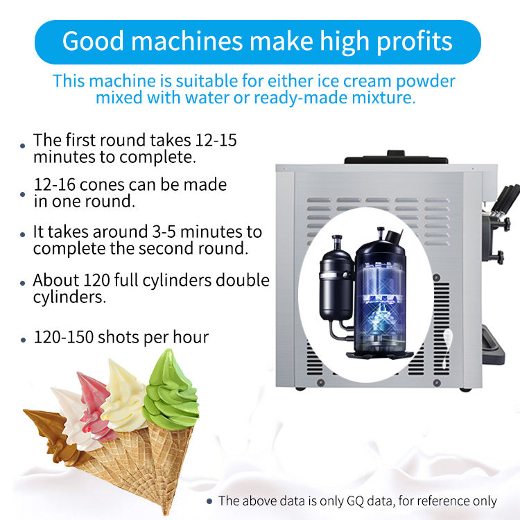 Wholesale Ice Cream Machines Commercial Soft Ice Cream Machine 3 Flavor ...
